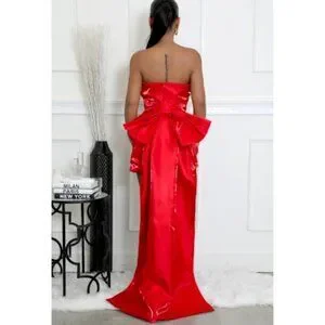 Dresses | Satin Bow Mini Dress With Train | Poshmark